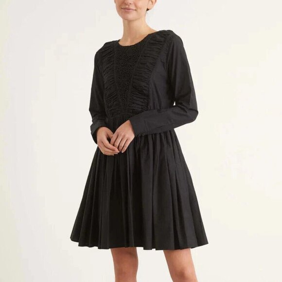 Merlette | Dresses | Merlette Vlinder Mini Dress Black Cotton Ruched ...